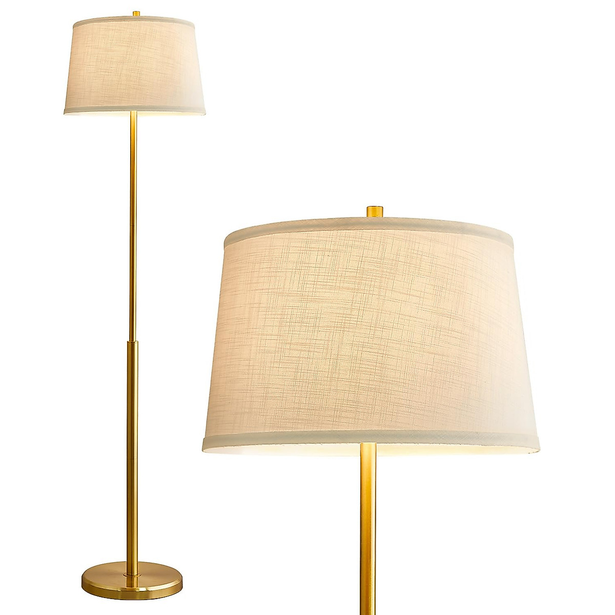 Oneach 61.75" Modern Floor Lamp for Living Room Tall Lamp for Bedroom Gold Floor Lamp with Rotary Switch Industrial Standing Lamp Floor Lamp for Nursery Study Room Office