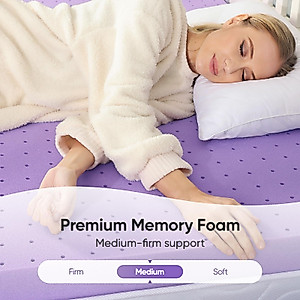 1.9 inch Twin (39"x75") Gel Memory Foam Mattress Topper Ventilated Soft Mattress Pad, Bed Topper, CertiPUR-US Certified, Twin Size