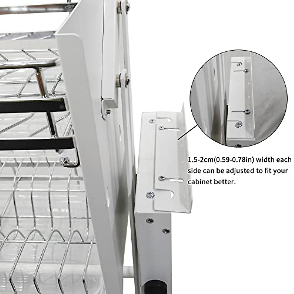 WHIFEA 2 Tier Pull-Out Cabinet Organizer Drop Down Shelf Blind Pull-Down Dish and Spice Rack System Inner Space Saving Plate for Kitchen Appliance Lift Upper Cabinet (for Cabinet Width ≥24'')