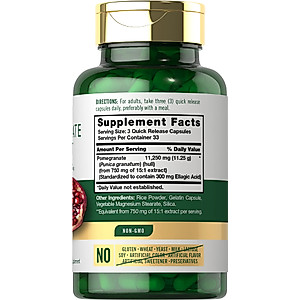 Carlyle Pomegranate Extract | 11250mg | 100 Capsules | Non-GMO, Gluten Free Supplement | Traditional Herb