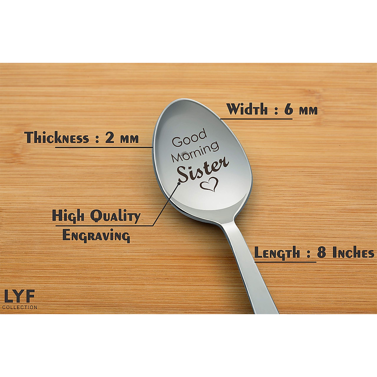 Good Morning Sister Spoon-Engrave Spoon for sister gift-sister in law gift-sister birthday gift-sister in law-sister wedding gift-sister gift ideas-Crafted by LYF Collection