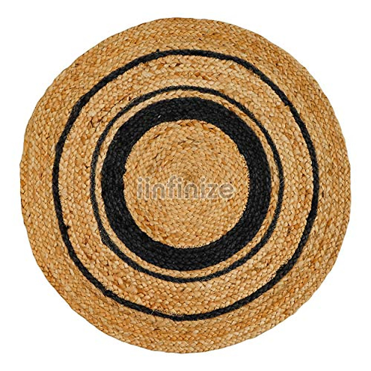 iinfinize Natural Jute Mat Kilim Handmade Carpet Floor Mat Door Mat Yoga Mat Indian Round Carpet 24 Inch Handwoven Door Mat Decorative Living Room Carpet Central Room Door Mat