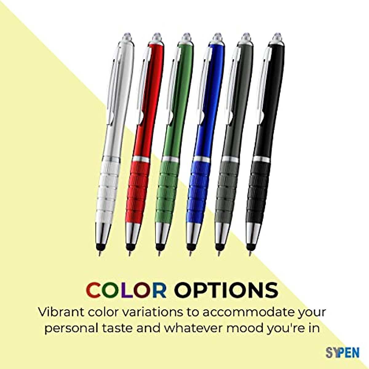 SyPen Personalized Pen, 3-in-1 Ballpoint Pen, Touch Screen Pen Stylus, and Flashlight Pen, Customized Gift Pen for Men, Women, Adult Party Favors - Customizable with Personalized Text, Names, or Logo