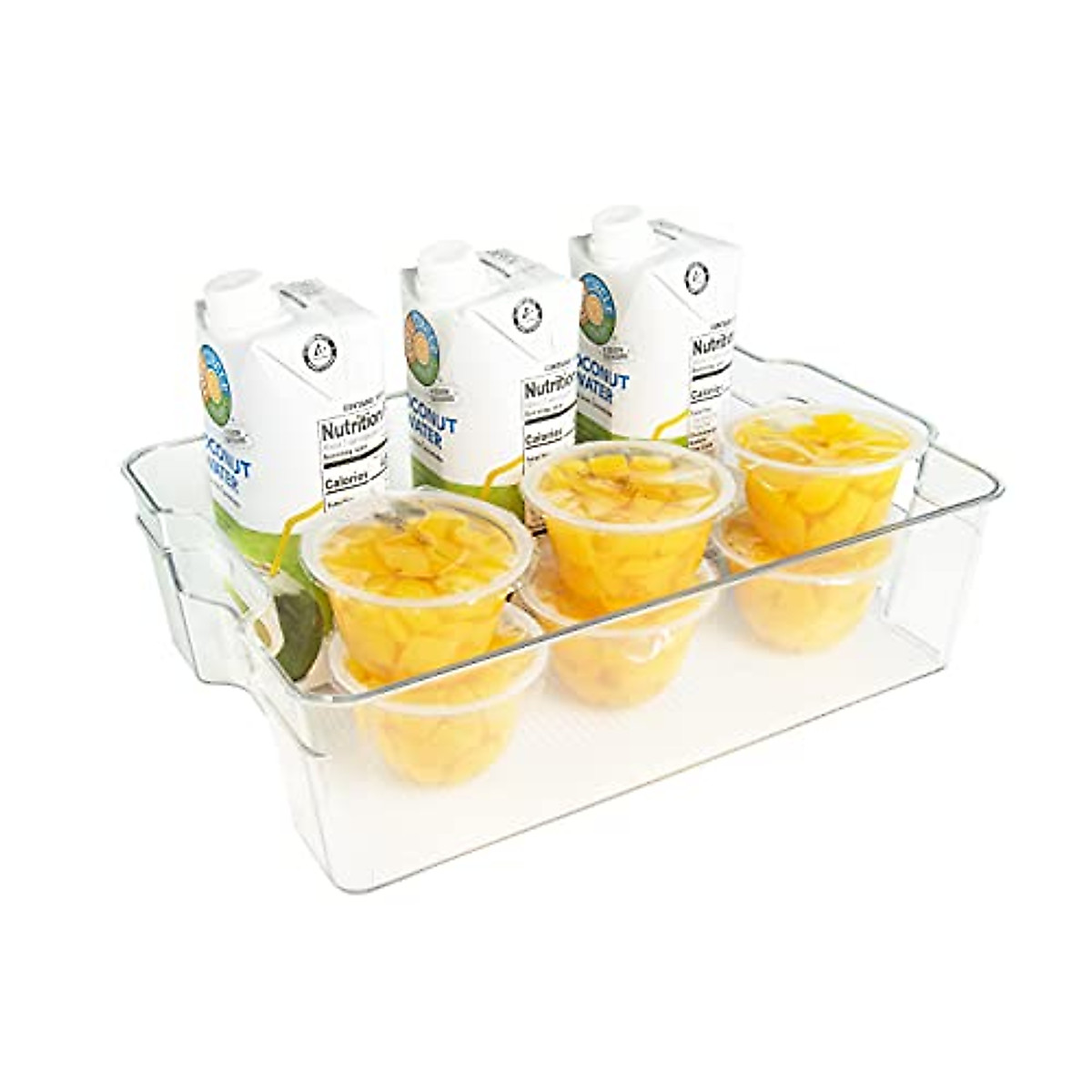 Kitchen Spaces KSDB12-AMZ Compact Deli Bins Stackable Food Storage Organizer for Fridge, Freezer, and Pantry, 8.7" x 3.5" x 6.8", Clear