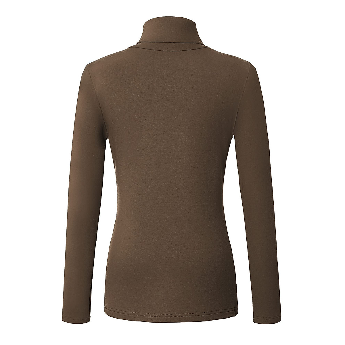 Urban CoCo Women's Turtleneck Slim Fitted Long Sleeve Sweatshirt Active Base Layer Tops Shirts (XL, Coffee)