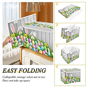 senya Easter Storage Baskets Collapsible Bins with Lids, Flowers Wood Boxes Clothes for Organizing (B06D22020)