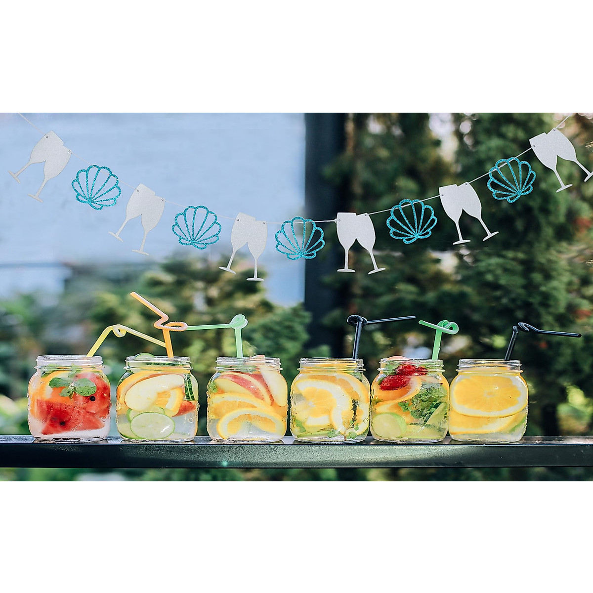 UOREND Glitter Last Toast On The Coast Bachelorette Party Banner,Beach Themed Birthday Party Decorations,Champagne Party Decor,Drunk In Love Bachelorette Party Decorations，Tropical Coastal Bach Party Decor,Engagement Wedding Bridal Shower Garland Bunting