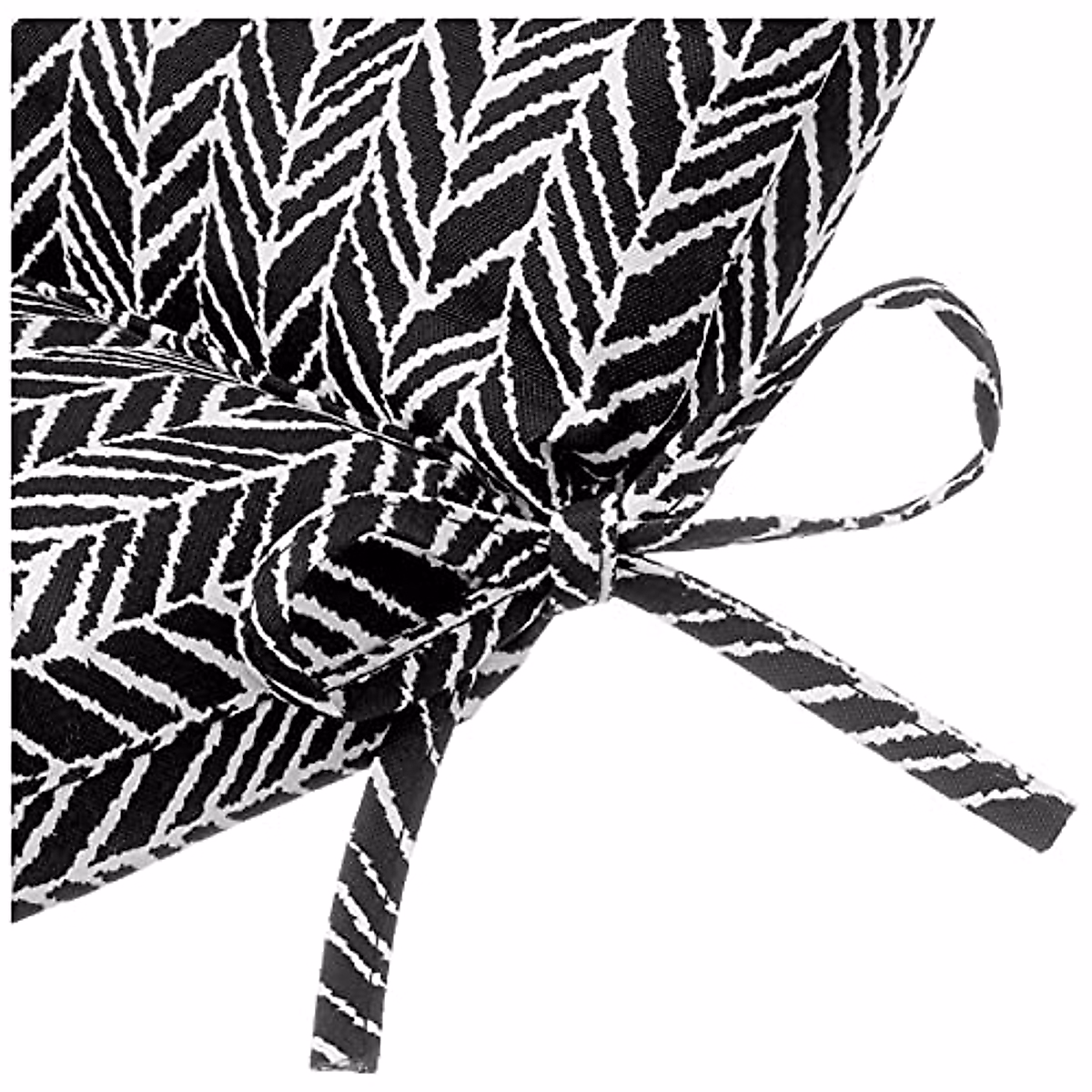 Pillow Perfect Outdoor/Indoor Herringbone Night Square Corner Chair Cushion, 36.5" x 18", Black