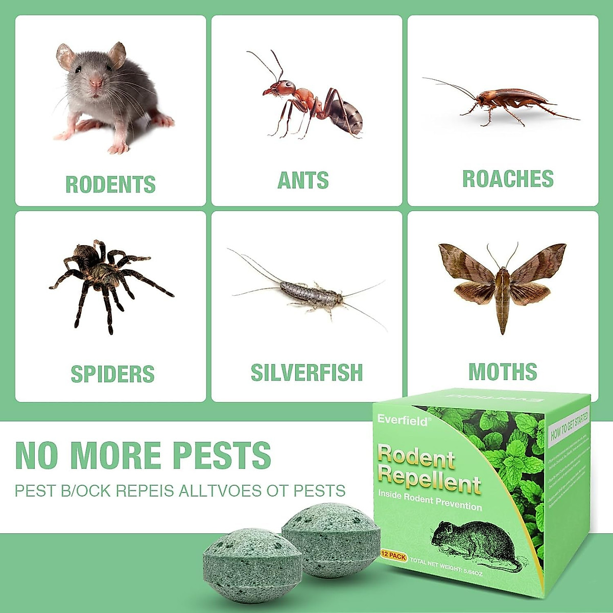 Mouse Rodent Repellent, 36Pcs Peppermint Oil Moth Balls