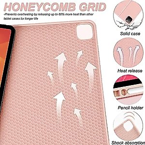 D DINGRICH iPad Pro 12.9 Case with Keyboard - Magnetically Detachable, Backlit, Type-C, Bluetooth Connection, for iPad Pro 6th/5th/4th/3rd Generation 12.9 inch - Pink