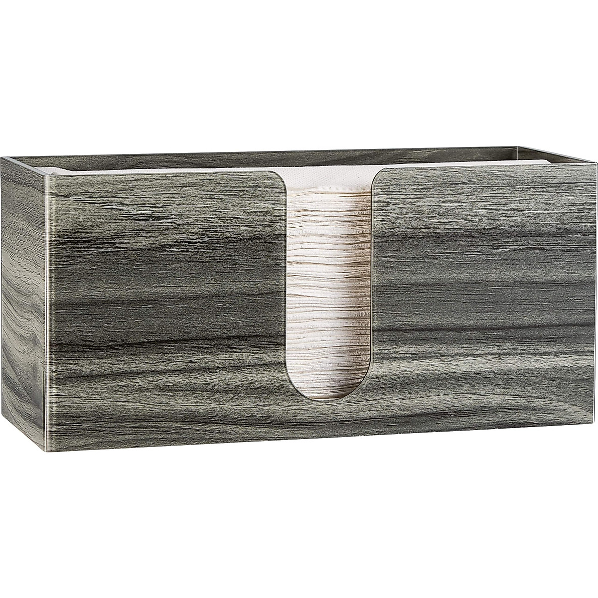 Designer Multifold Acrylic Paper Towel Holder Countertop Dispenser (Grey Wood)