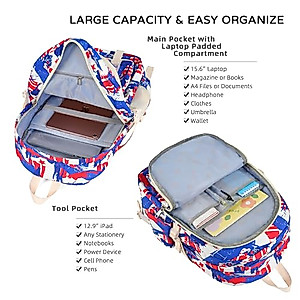 Hidds Laptop Backpacks 16 In School Bag College Backpack Anti Theft Travel Daypack Bags Bookbags for Teens Girls Women (Blue-1)