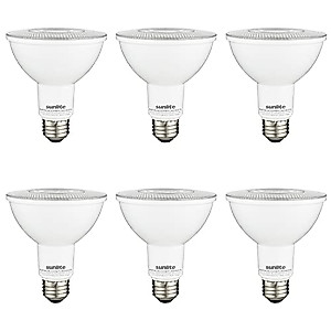 Sunlite LED PAR30 Long Neck Recessed Light Bulb, 9 Watt, (75W EQ), 850 Lm, Medium E26 Base, Dimmable, ETL Listed, 35 Degrees Beam Angle, Energy Star Certified, 2700K Soft White, 6 Pack