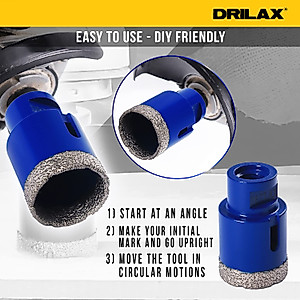 1-3/8 inch Diamond Hole Saw for Angle Grinders Masonry Granite Quartz Porcelain Ceramic Tile Hole Saw Brick 5/8"-11 Threaded Connection Heavy Duty Diamond Core Hole Saw for Concrete Dry