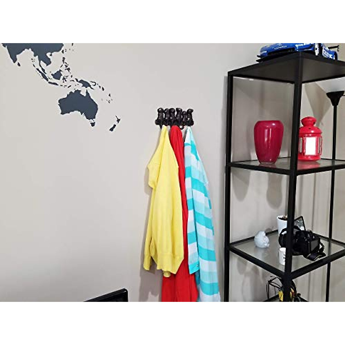 Cast Iron Dog Key Holder for Wall/Dog Key Hook/Rack. Perfect for Dog leashes, Keys, Coats, Bags, Towels, Scarfs & More. Decorative Dog Tail Hanger. (Antique Copper Finish)