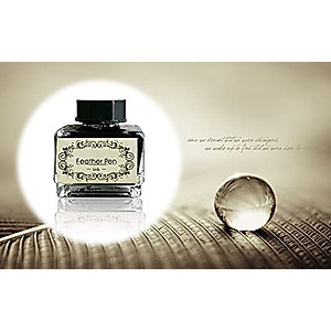 DAWEGAMA Black Calligraphy Ink No Carbon No Blocking Fountain Pen Ink Suitable for Feather Pen Quill Pen Dip Pen Calligraphy Pen Painting Pen 15ml