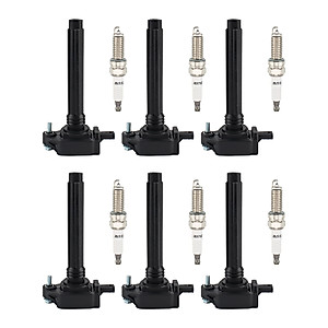 AUTOKAY Ignition Coil & NGK Platinum Spark Plug Set of 6 for Chrysler for Dodge for Jeep Ram UF648