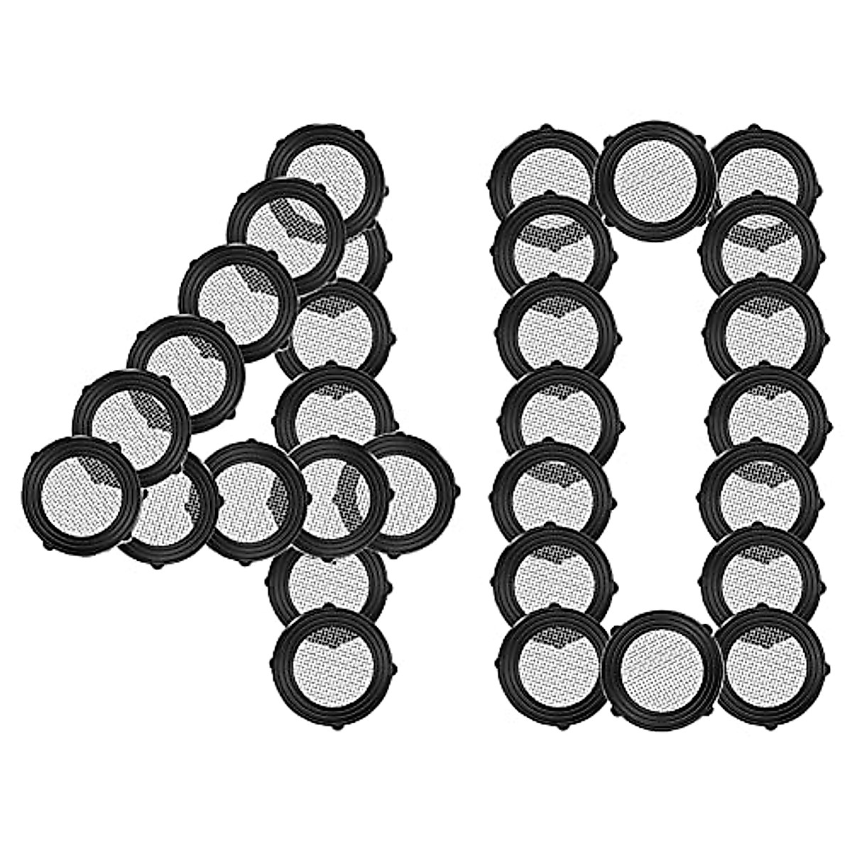 Joywayus Rubber Washers with 40 Mesh Stainless Steel Filter Screen Have Self Locking Tabs Fit for 3/4" Garden Hose or Water Faucet (Pack of 40)