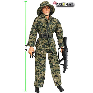 Click N' Play 12" Military Special Ops Action Figures - Navy Swat Team, Soldier Accessories & Army Toys - Click N Play Military Army Action Figures 12 inch