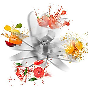 Ninja Blender Replacement Parts, Ninja Bottom Blade 7 Fins Replacement Extractor Blade Parts for Nutri Ninja Auto Iq Bl642 Nn102 Bl682 Bl2013 and More(1 Pack, 2 Gasket Rubber)