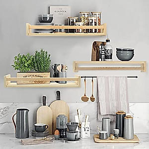 Lixintray Floating Bookshelf 24 Inches Set of 3, Wall Mounted Nursery Book Shelves for Bathroom Decor, Kids Room, Kitchen Spice Rack, Book Shelf Organizer for Baby Nursery Decor