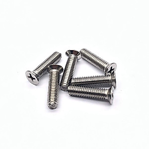50pcs M6-1.0 x 25mm Stainless Steel Countersunk Head Screws, Metric Coarse Thread Flat Head Bolt, Phillips Drive (Size: 6×25)