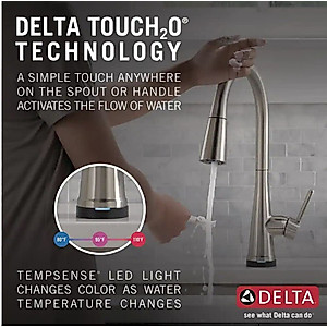Delta 19826TZ-SPSD-DST Greydon Touch2O Single Handle Pull Down Sprayer Kitchen Faucet with ShieldSpray Technology in SpotShield Stainless Steel (Soap Dispenser and Deck Plate Included)