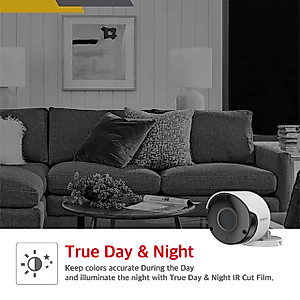 Wisenet SDC-89445BF 5MP CCTV Surveillance Weatherproof Bullet Security Camera 82ft IR Distance Plastic Housing 3.6mm Lens 104° Wide Angle (Double Pack)