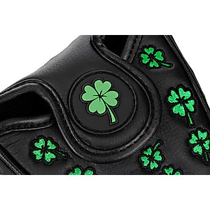 Lucky Clover Black MALLET Putter Cover Headcover For Scotty Cameron Taylormade Odyssey 2ball