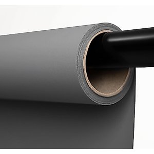 Kate Seamless Paper Backdrop for Photography Light Gray Photo Backdrop Paper (53''x16.4' Pursuit Grey)