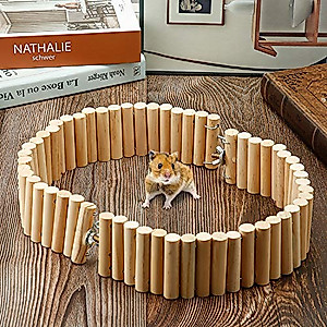 Wooden Pet Ladder Bridge 2 Pieces Soft Animal Bridge Toy Bendable Cage Habitat Toy for Hamster Mouse Chipmunk and Other Small Animals