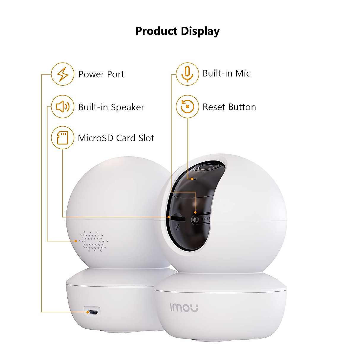 Imou Home Security Camera 2 Pack 1080P Baby Monitor with Night Vision, 2-Way Audio, Human Detection, Sound Detection, WiFi Indoor Camera Dog Cam