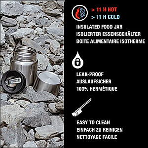 SIGG - Insulated Food Container - Silver Food Jar Brush Selenite - Integrated Cutlery - Hot & Cold, BPA Free - Stainless Steel - 25 Oz