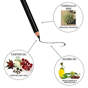 Shimarz Black Eyeliner Pencil for Women with Sensitive Eyes, Hypoallergenic, Smudgeproof Cats Eyes Results, 0.3 oz (Pack of 1)