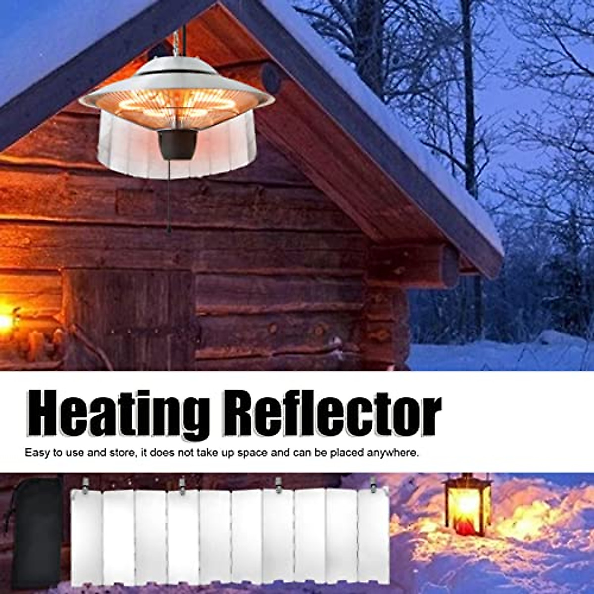 Aluminum Alloy Heater Focusing Reflector Heat Resistant Weatherproof Portable Heat Reflector Shield for Natural Gas Heaters and Propane Patio Heater,Heat Reflector for Patio Heaters, Heat Reflec