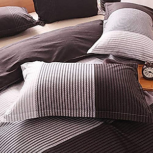 Bed Linen 3 Piece Bed Sheet Quilt Cover Quilt Cover Pillowcase Bedding Cover Stripe Style Quilt Cover Pillowcase Large taoxiang (Color : Red)