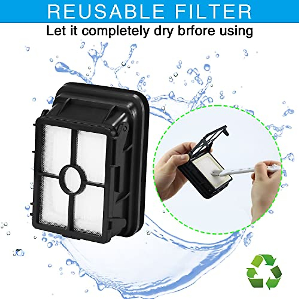 Replacement for Cross-wave Brush Rolls 1868 & Filters 1866 Fit for Bi-ssell Cross-Wave 1785 2306 Vacuum Cleaner, Replace Part 1608684 1608683 & 160-8683 (3 * Brush Rolls + 3 * Filters)