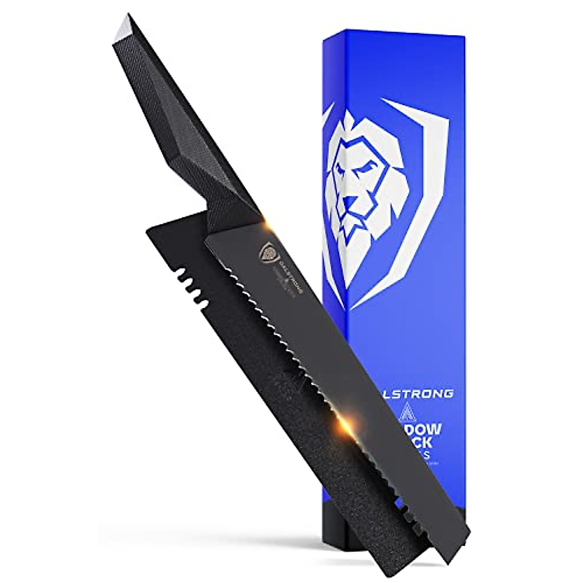 Dalstrong Serrated Bread Knife - 9 inch - Shadow Black Series - Black Titanium Nitride Coated - High Carbon - 7CR17MOV-X Vacuum Treated Steel - Bread Slicer Cutter - Slicing - Sheath - NSF Certified