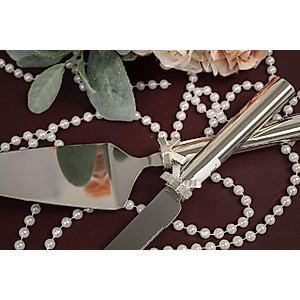 Kate Spade Bridal Grace Ave Personalized Wedding Cake Knife and Server Set, Custom Engraved Wedding Cake Cutting Set, Gifts and Accessories for Bride and Groom