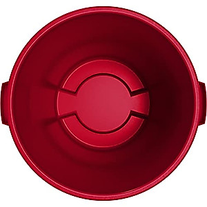 Carlisle FoodService Products Bronco Red 32 Gallon Round Waste Bin Trash Container - 84103205 - Pack of 4