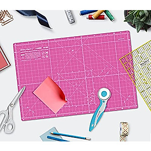 Cutting Mat A3 around 12" x 18", Self Healing cutting mat Double Sided 5-Ply Cutting Mats for Crafts, Fabric, Sewing, Quilting, Workbench, Scrapbooking, Projects, Pink/Purple -Shiny Merry