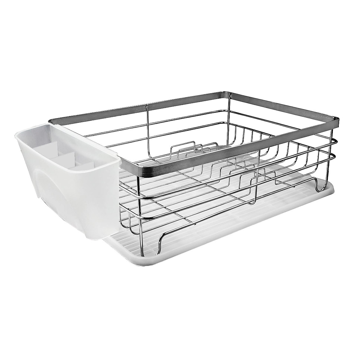 Neat-O Stylish Sturdy Stainless Steel Metal Wire Medium Dish Drainer Drying Rack (Stainless Steel, Chrome)