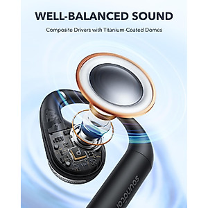 Soundcore by Anker AeroFit Open-Ear Headphones, with Space Q45 Noise Cancelling Headphones, Ultra-Comfort, Snug Fit, Ergonomic Ear Hook, Balanced Sound, IPX7 Waterproof, 42H Playtime, Clear Calls