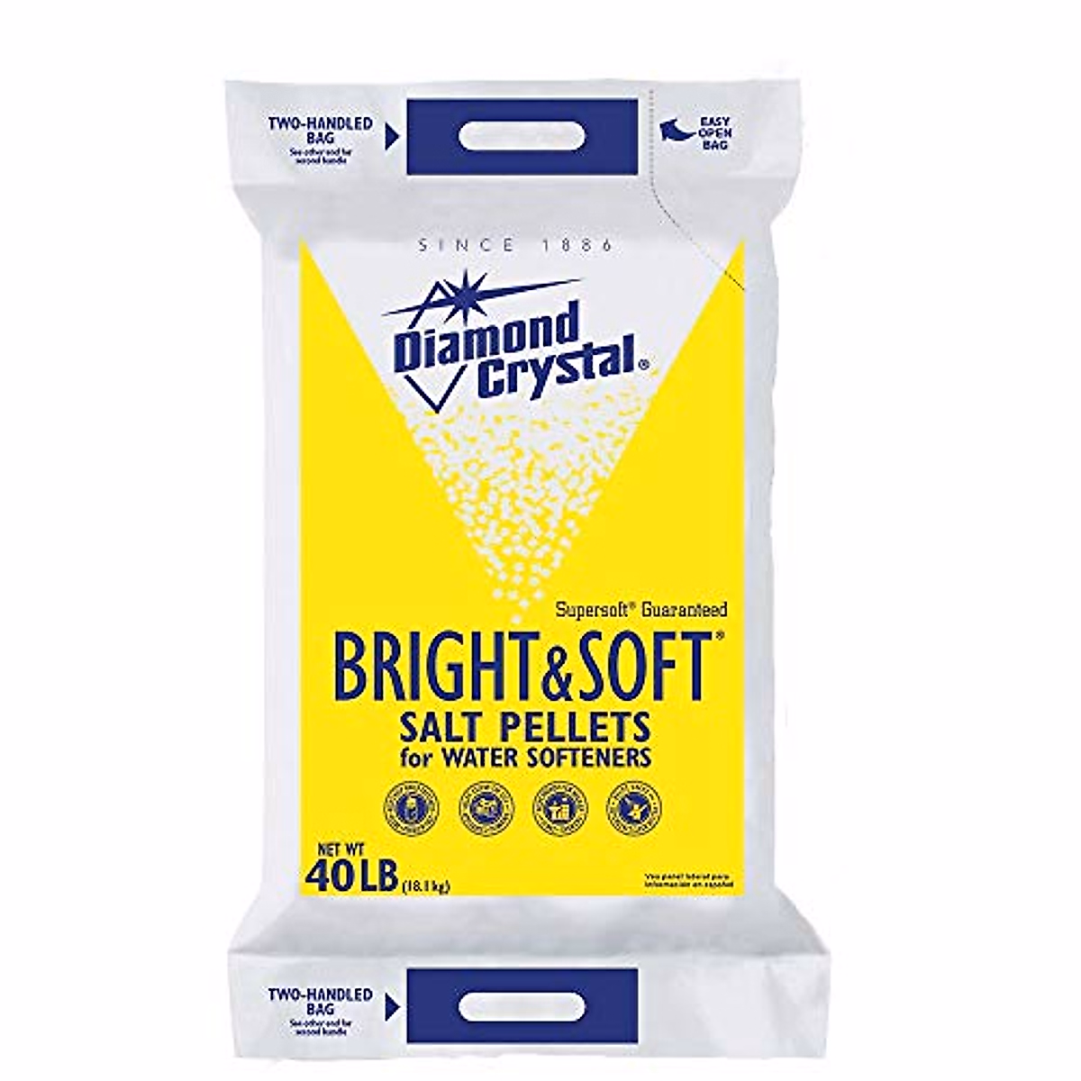 Diamond Crystal Bright and Soft Water Softener Salt Pellets,White