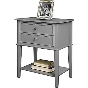 Ameriwood Home Franklin Accent Table with 2 Drawers, Gray -