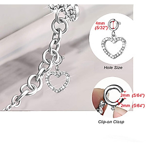 Secbolt Charms for Women's Bracelets, Heart/Silver