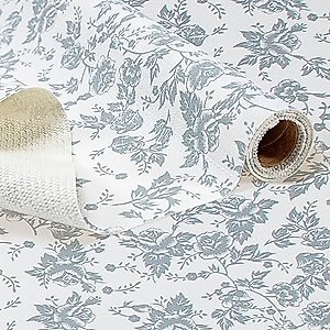 RAY STAR Shelf Liner, Non Adhesive Silver Floral Cabinet Liner for Pantry Drawer, Strong Grip Non Slip Waterproof, Shelf Liners for Kitchen Cabinets Organization 12 Inch x 10 FT (2 Rolls)