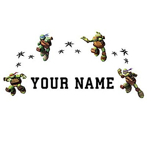 Oliver's Labels Premium Personalized Wall Decal for Kids Room Décor - Peel & Stick, Removable (Teenage Mutant Ninja Turtles™)
