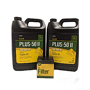 John Deere Original Equipment Oil Change Kit Filter and Oil - (1) M806419 + (2) Gallons 15W-40