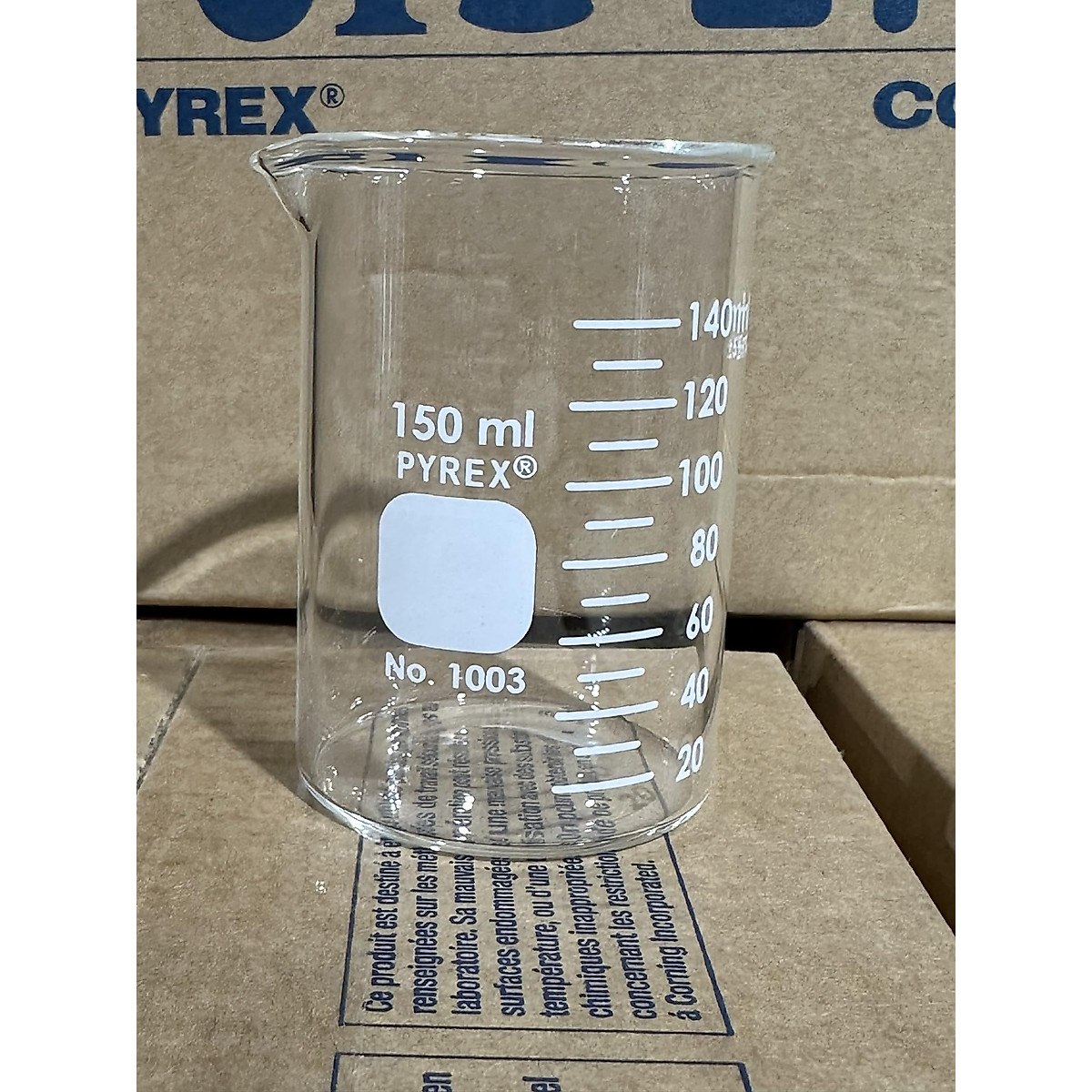 PYREX Heavy Duty Griffin 1003 150mL Beaker Double Scale Graduated; Each